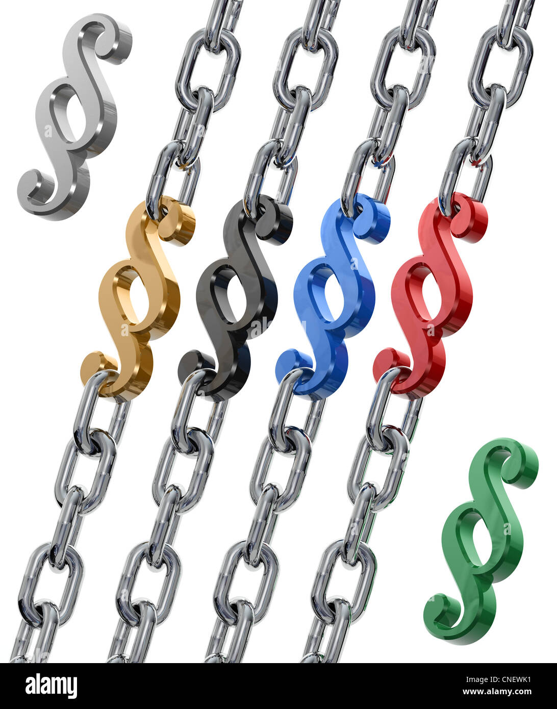 Paragraph sign and chains Stock Photo - Alamy