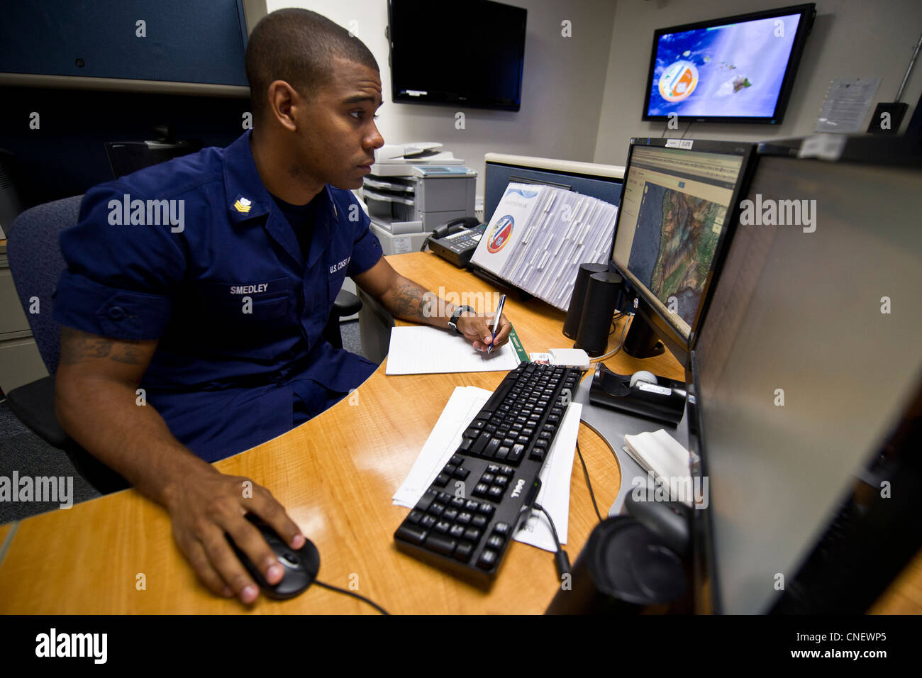 U.S. Coast Guard Operations Specialist 1st Class Gary Smedley confirms ...