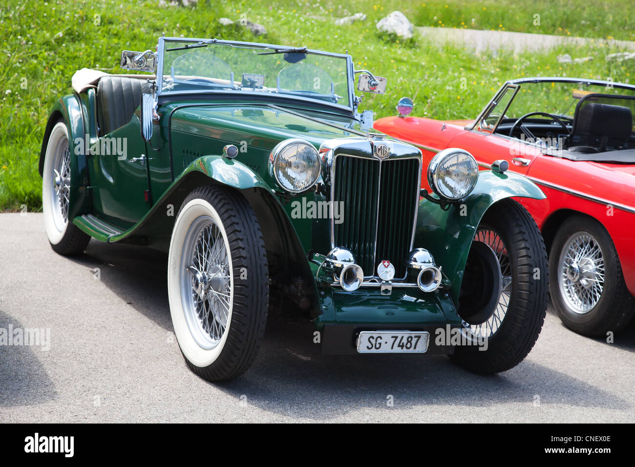 Classical MG racing car Stock Photo - Alamy