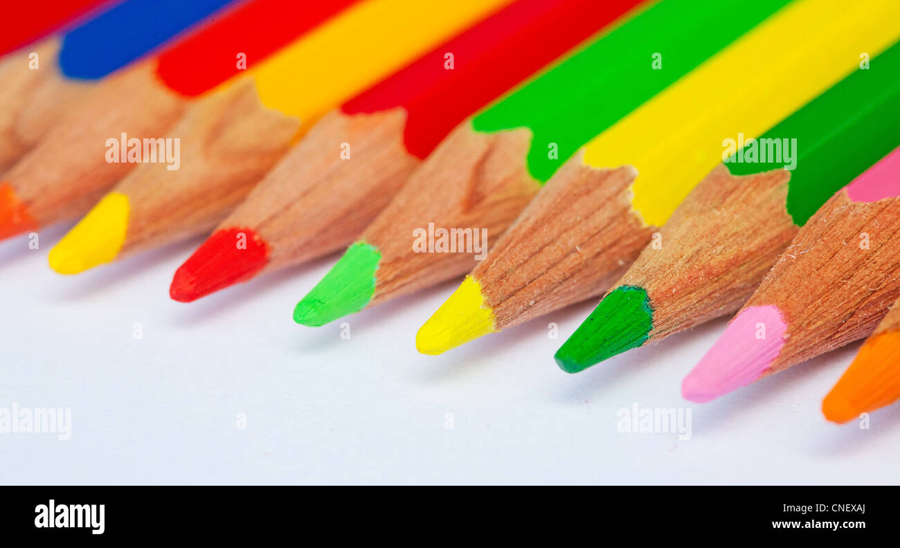 Set of colored pencils Stock Photo - Alamy