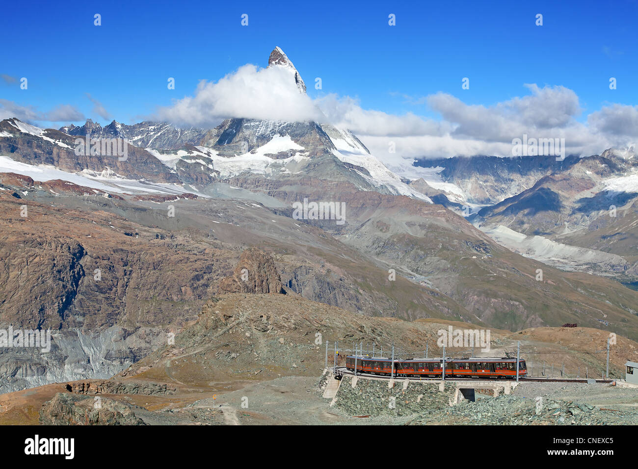 Famous Matterhorn (Cervino) peak on the swiss-italian border Stock ...