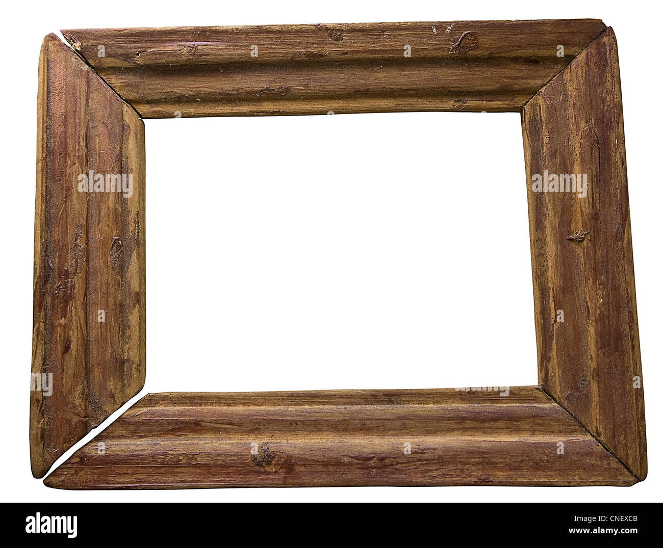 Old wood frame isolated on the white Stock Photo - Alamy