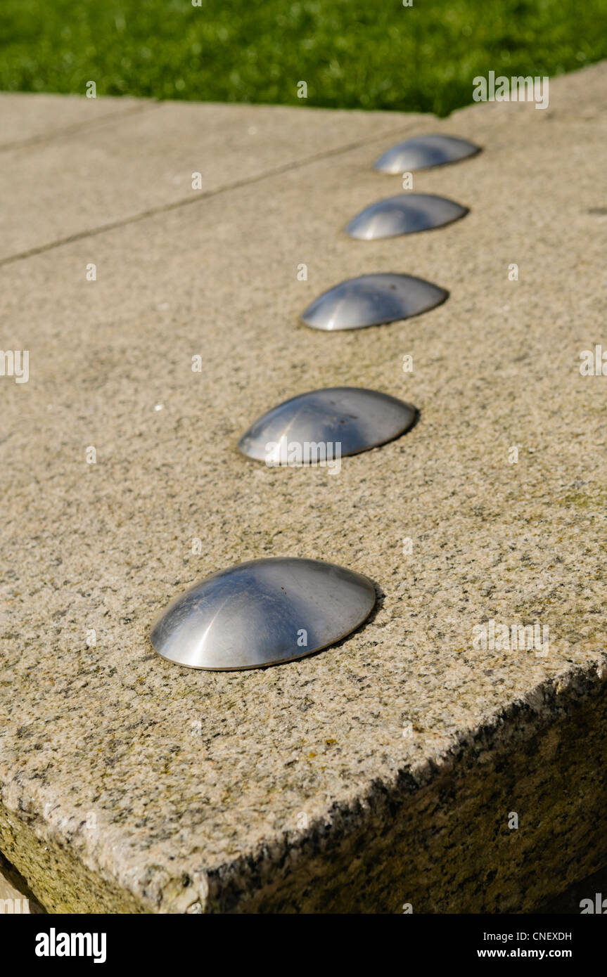 Anti-skateboarding devices installed on a low stone wall Stock Photo ...