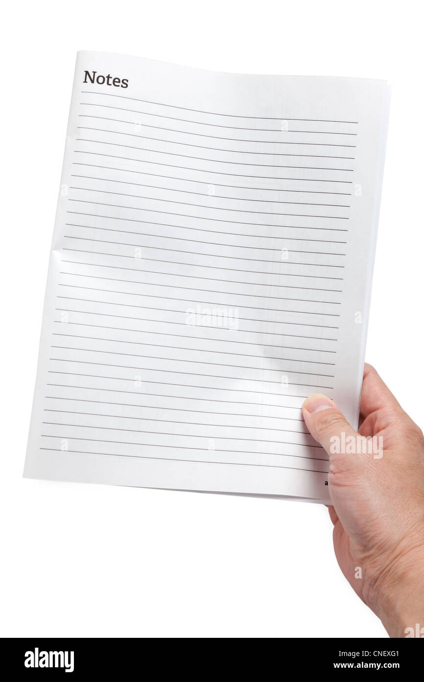 Hand holding a Notebook close up Stock Photo - Alamy
