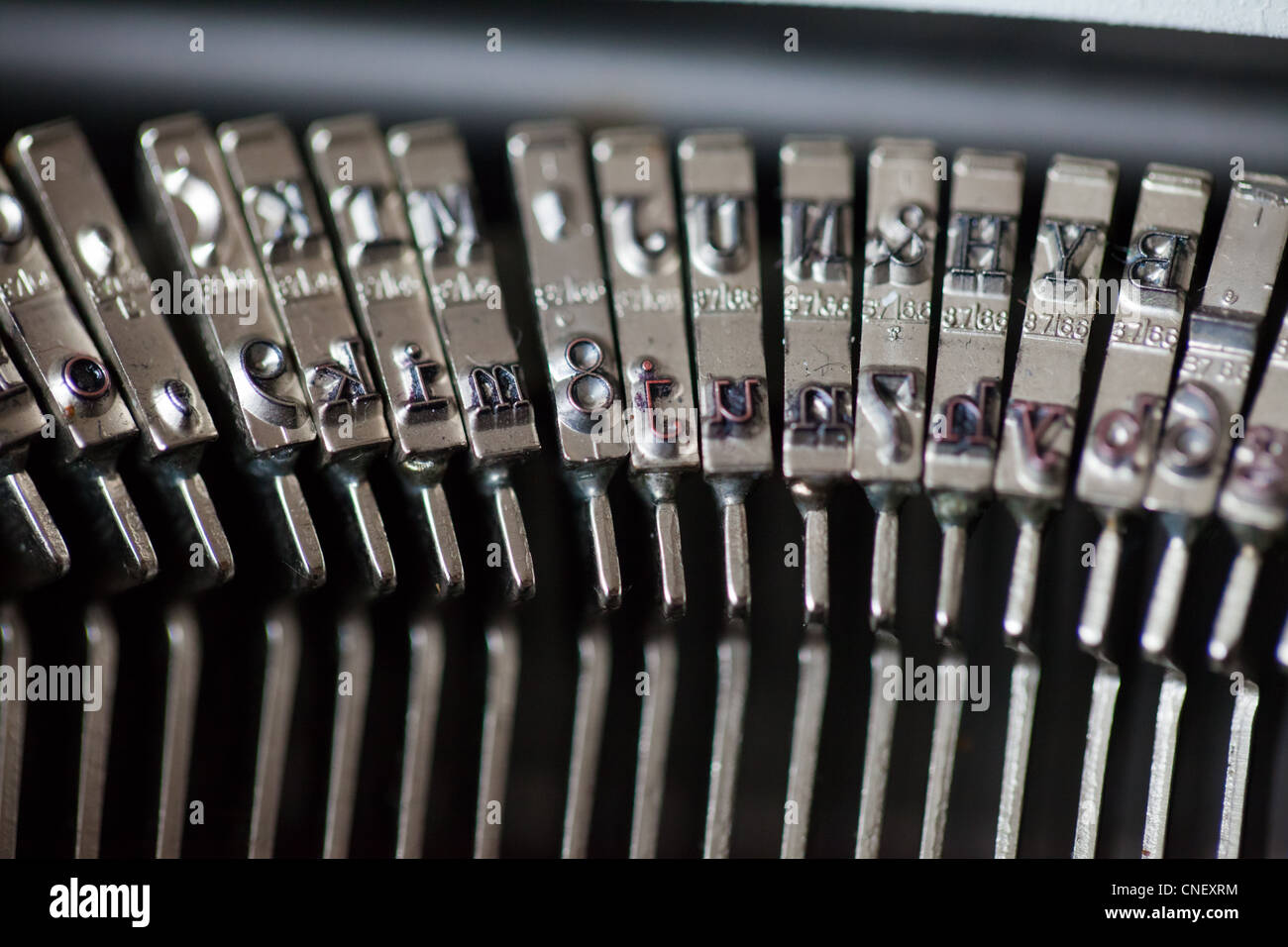 Detail of a typewriters letters Stock Photo - Alamy