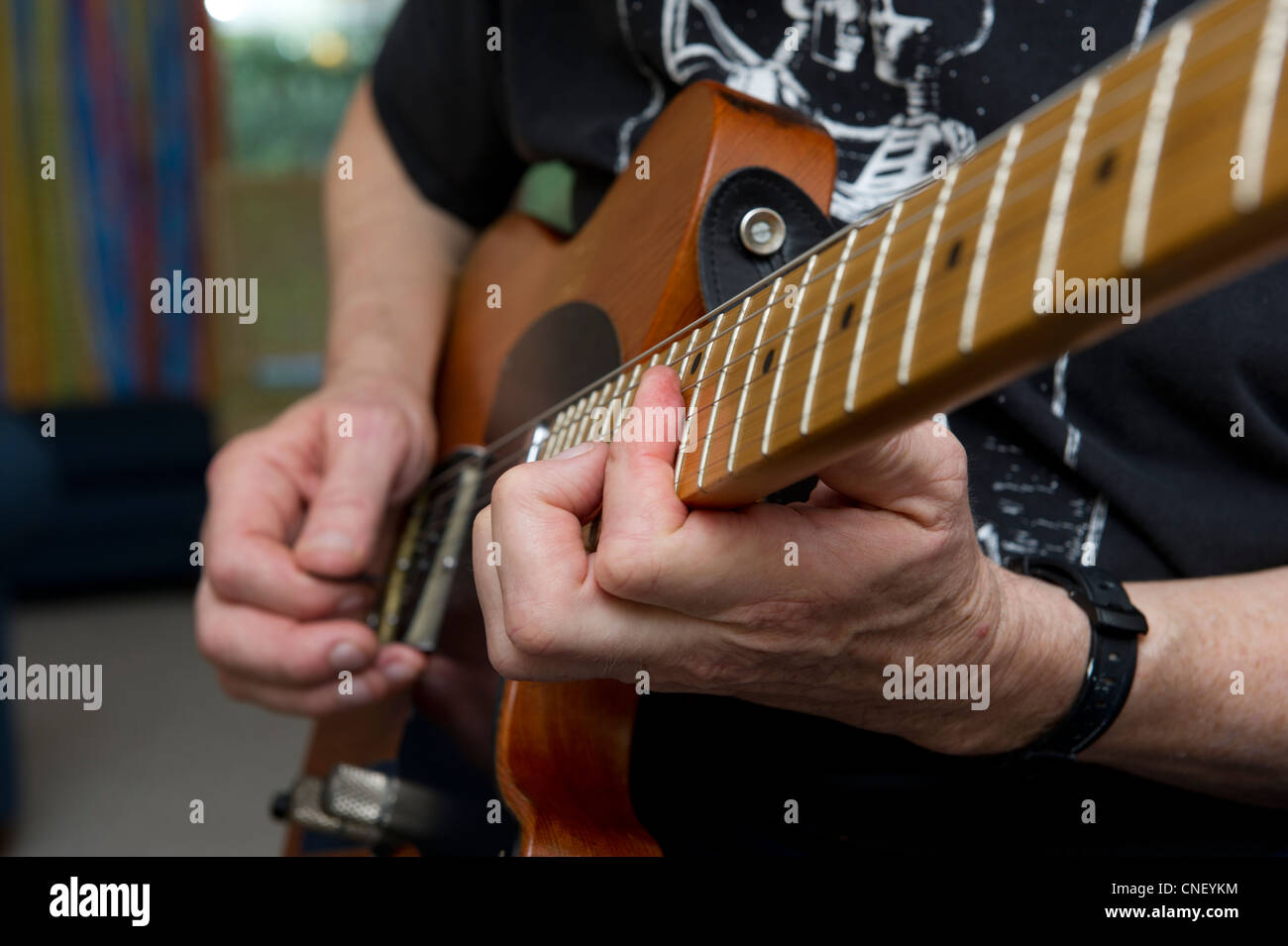 Bill Kirchen's hands playing a telecaster electric guitar Stock Photo ...