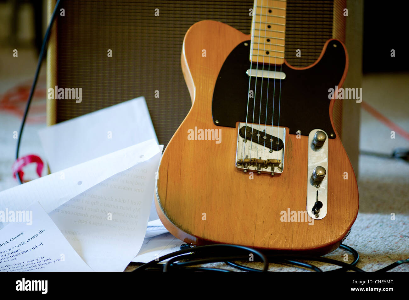 Detail of telecaster electric guitar Stock Photo - Alamy
