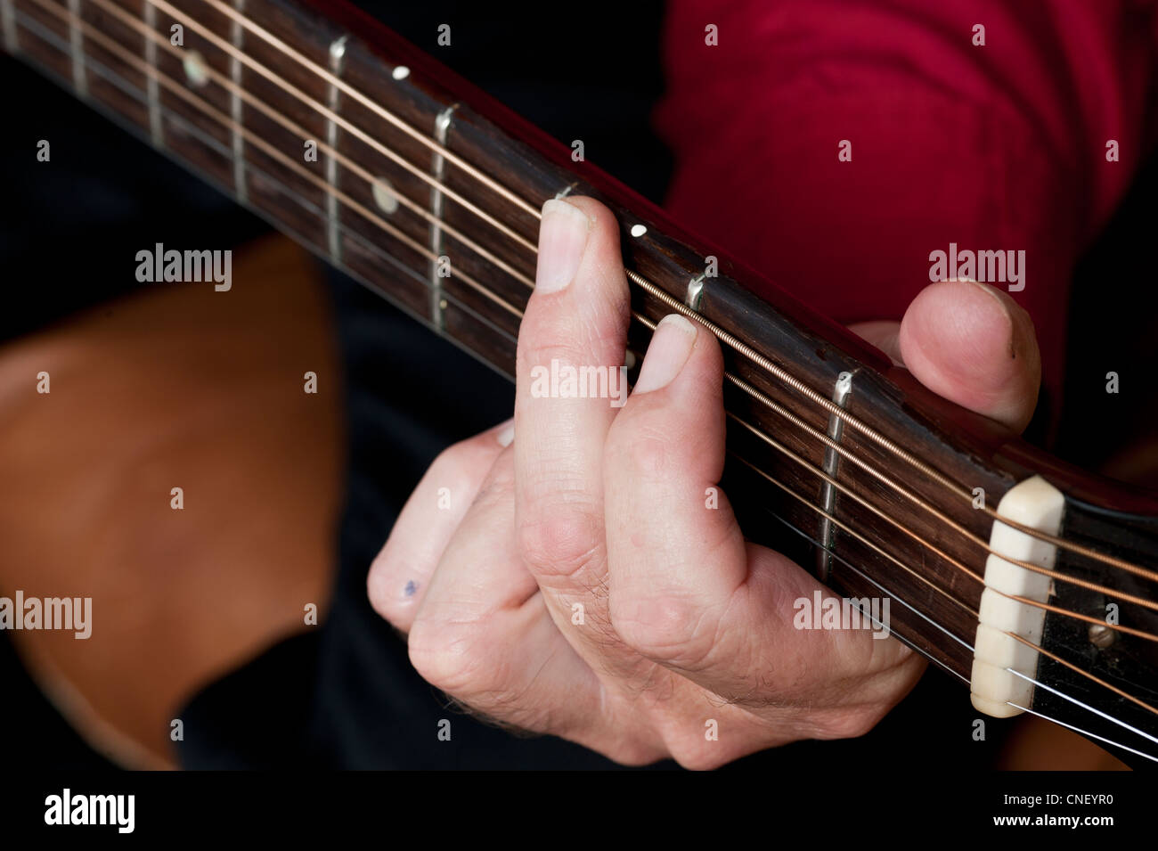 Detail of Dave Reed playing the banjo Stock Photo - Alamy