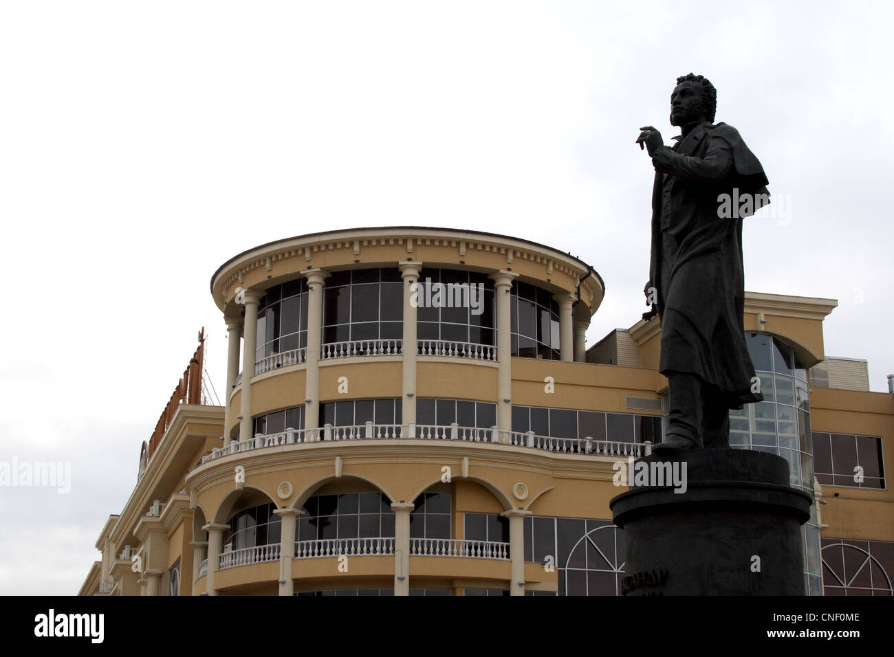 Monument to the Russian poet Alexander Pushkin in the background of ...