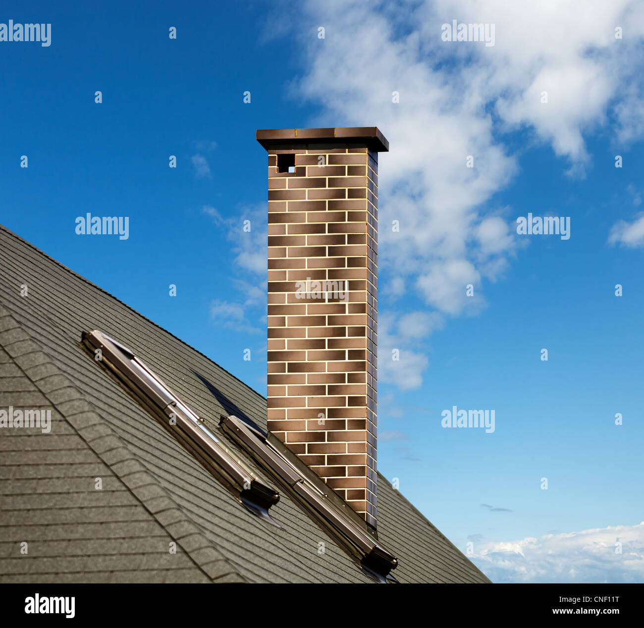 Mosaic chimney on the roof Stock Photo - Alamy