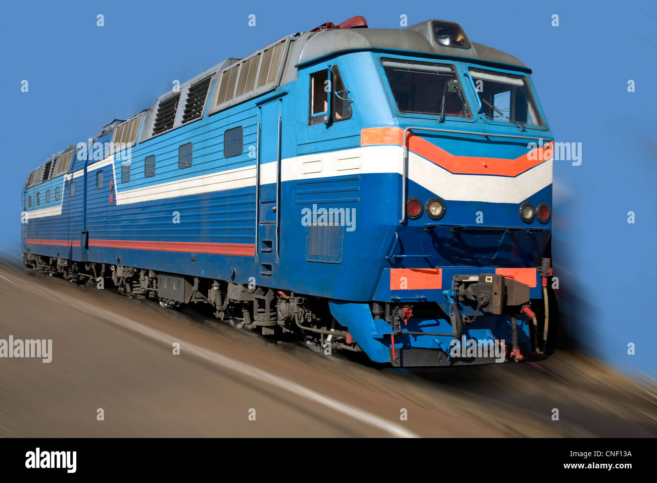 Train locomotive with motion blur Stock Photo - Alamy