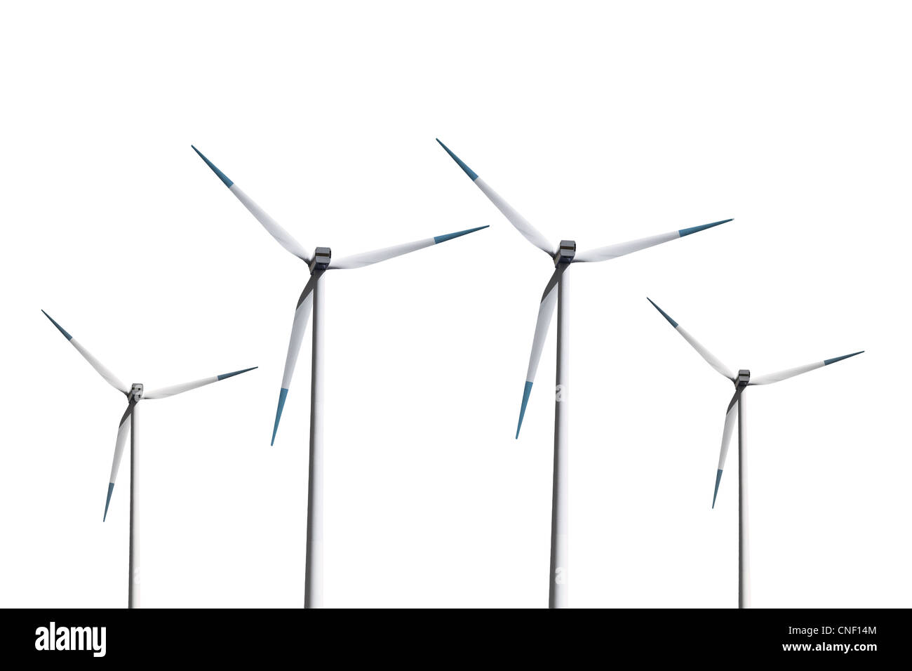 Wind turbine on white background Stock Photo - Alamy