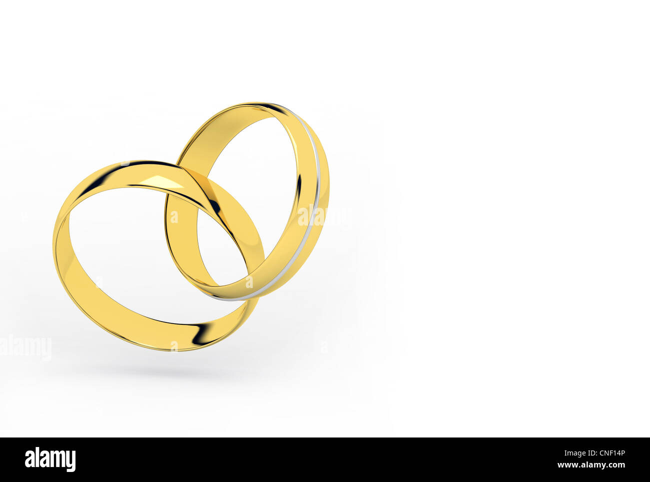 3d union wedding rings like a heart isolated on white background Stock ...