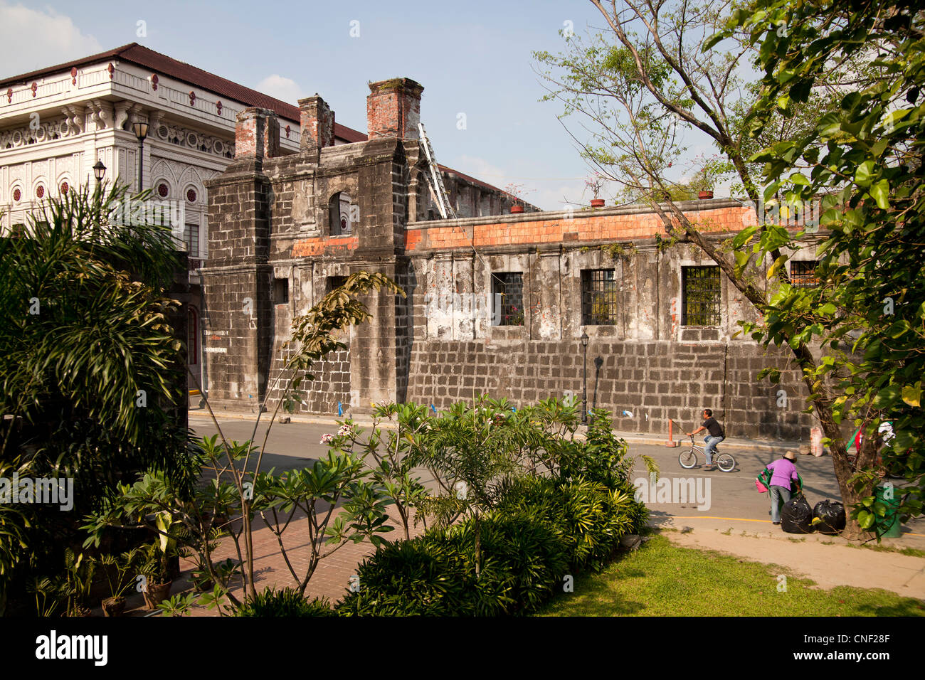 old walls inside Intramuros quarter , Manila, Philippines, Asia Stock ...