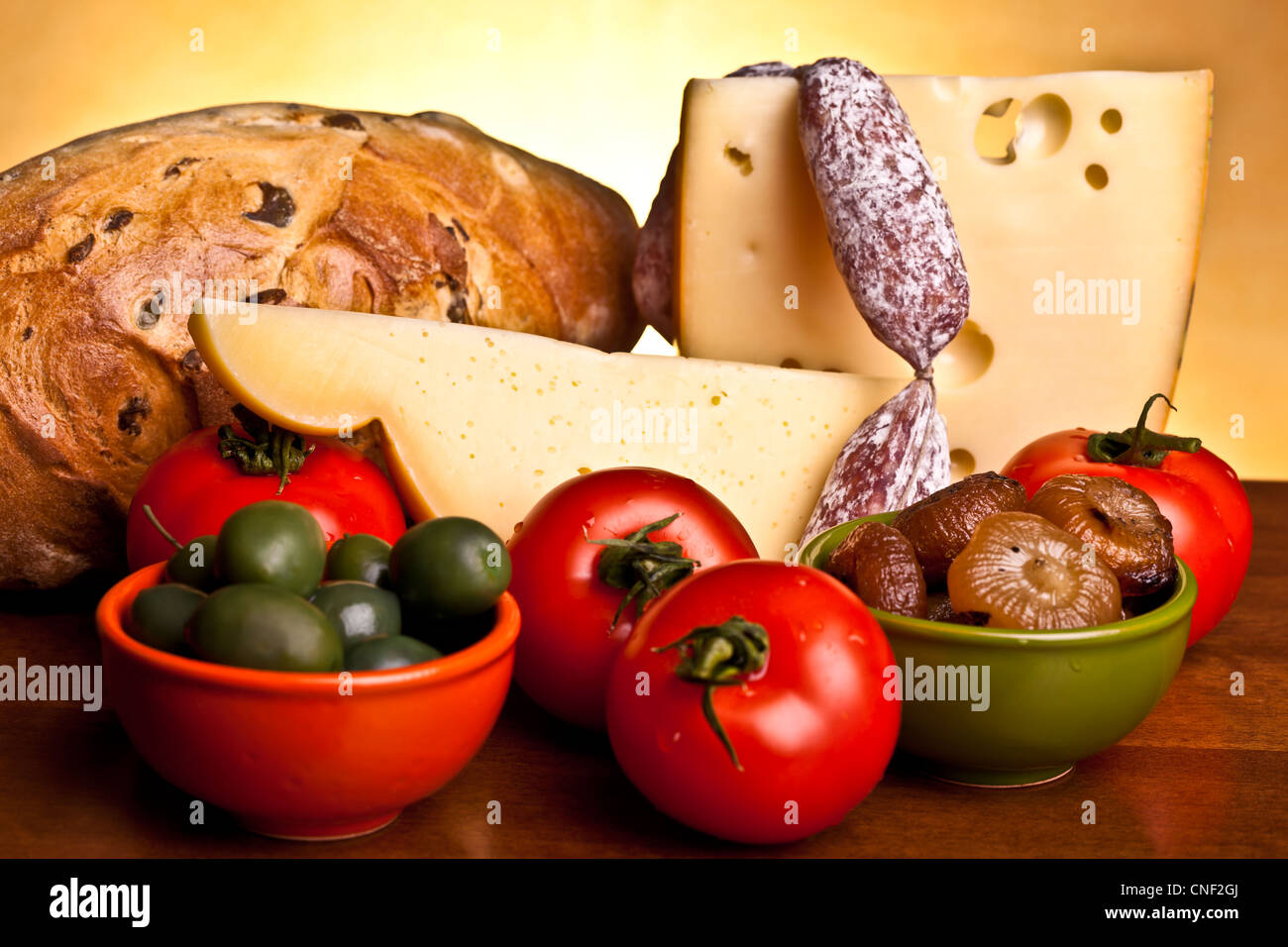 Mix Of Mediterranean Appetizers Stock Photo - Alamy