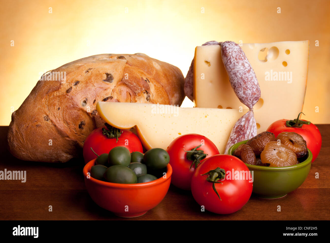 Still Life With Mediterranean Appetizers Stock Photo - Alamy