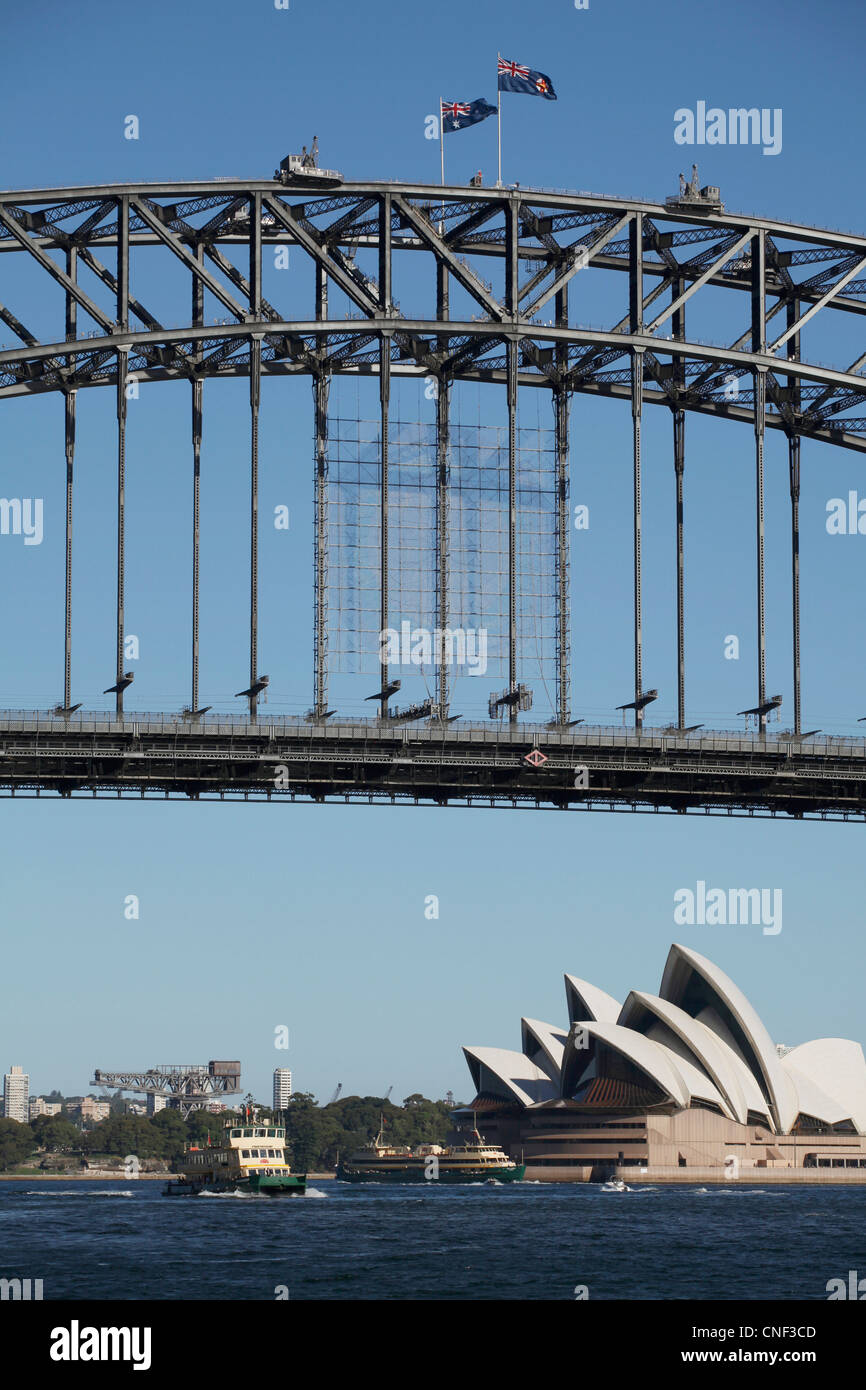 Views of the Sydney Opera House and Harbour Bridge, Australia Stock ...