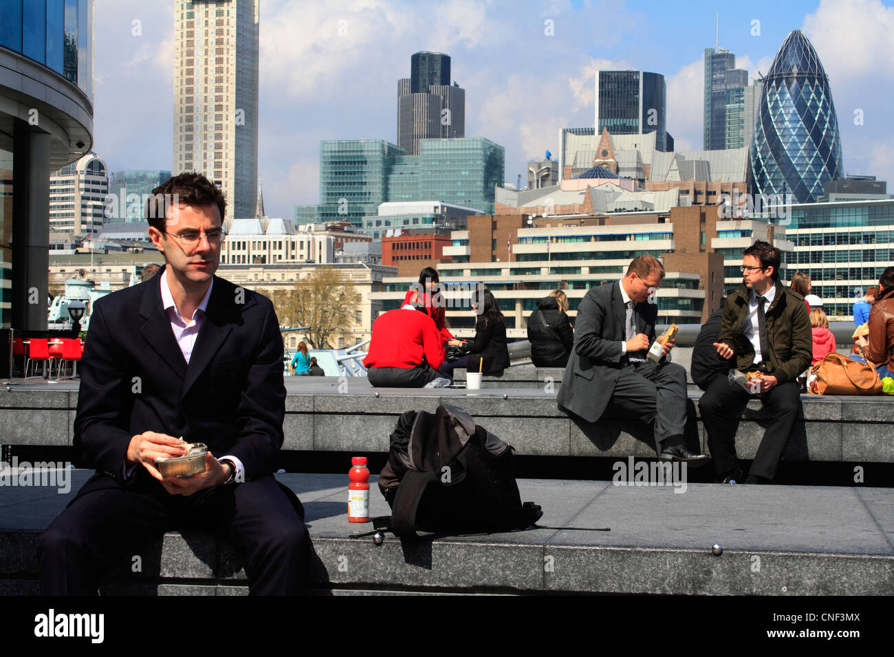 Office workers eating lunch, London, UK Stock Photo - Alamy