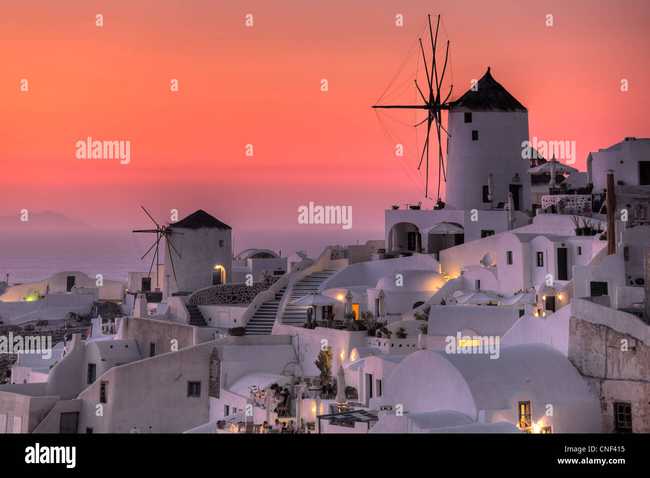 Oia Sunset in Santorini, Greece Stock Photo - Alamy