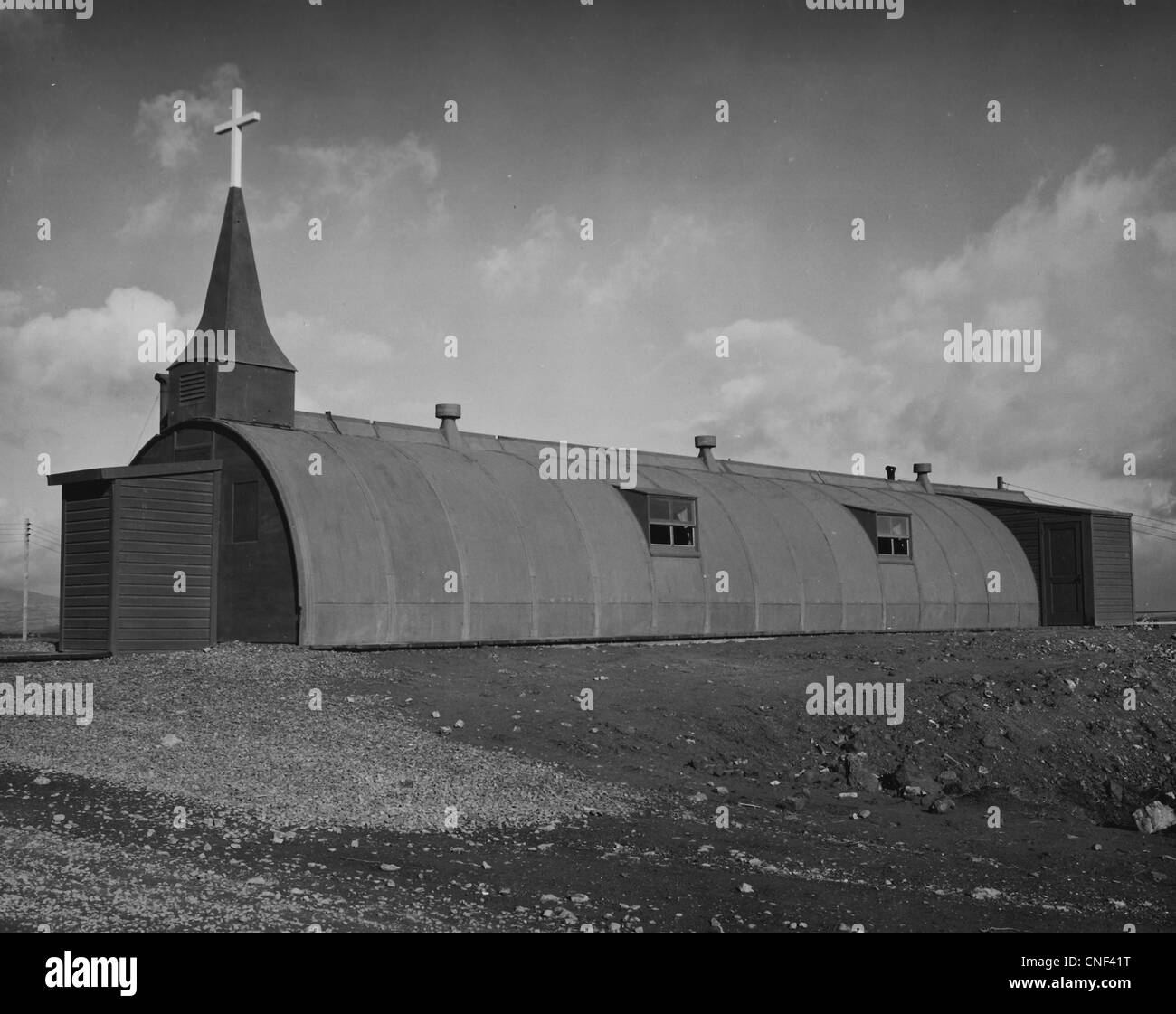 NOB Adak, AK Catholic Chapel oblique October 1944 Stock Photo - Alamy