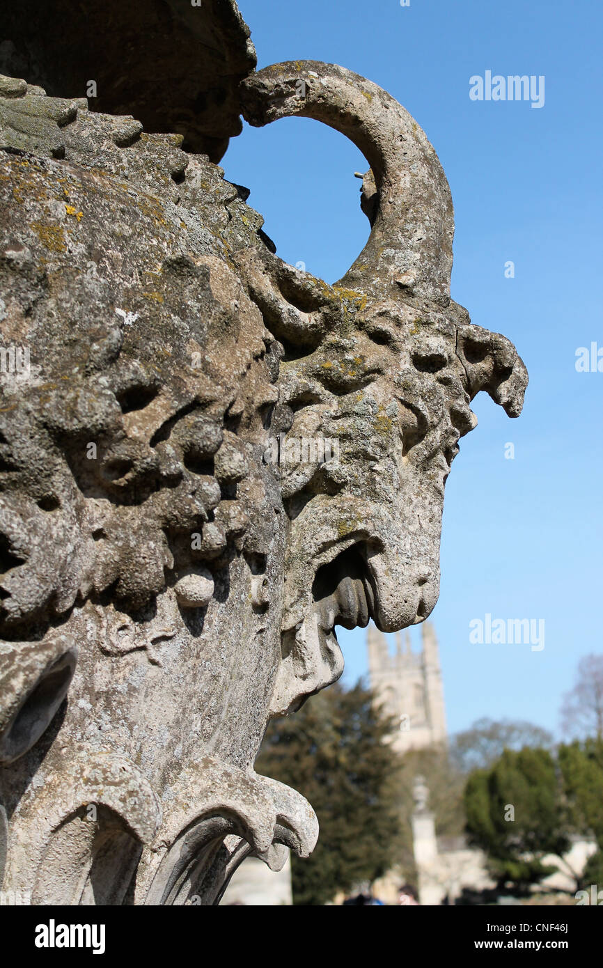 Detail of a Fountain of a Goat's head in the Botanical Gardens Stock ...