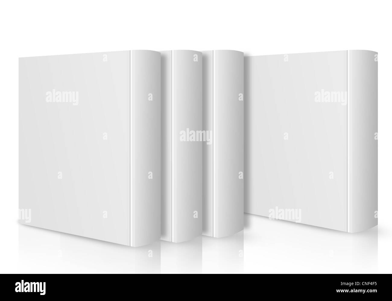 Set of three Blank book cover white Stock Photo - Alamy