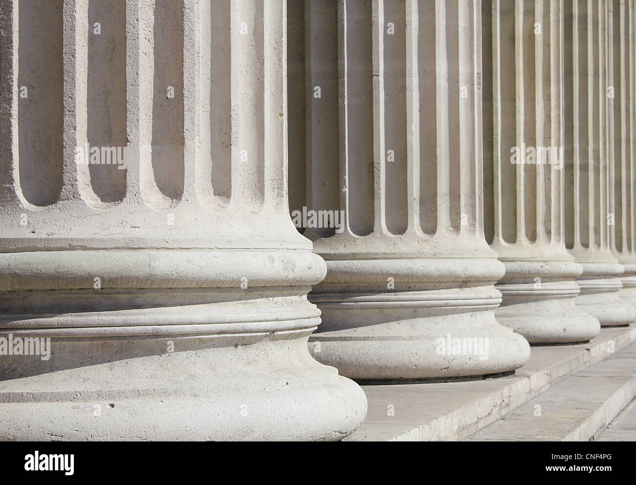 a closeup shot of neoclassical columns of Museum of Fine Arts, Budapest ...