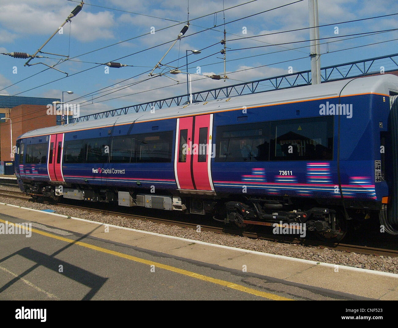 A side view of a DMCO vehicle from a First Capital Connect liveried ...