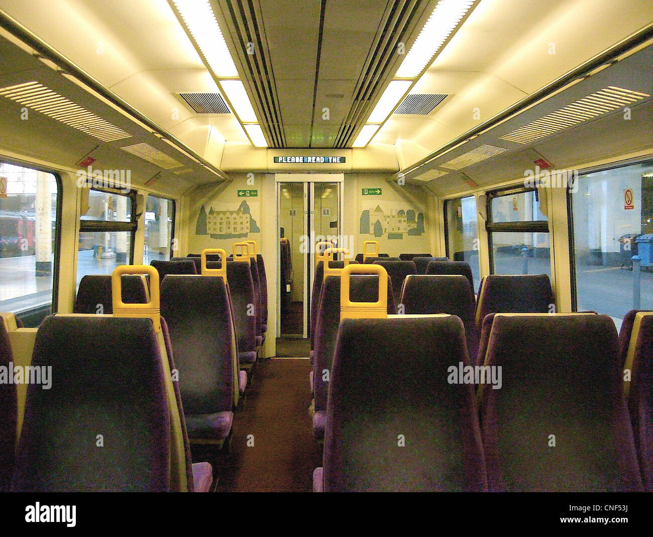 The interior of Standard Class in the DMCO vehicle, aboard a First ...