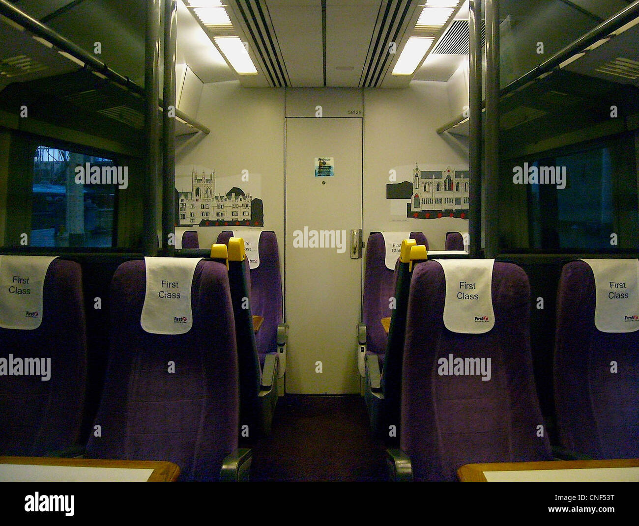 The interior of a First Class cabin aboard a First Great Western Class ...