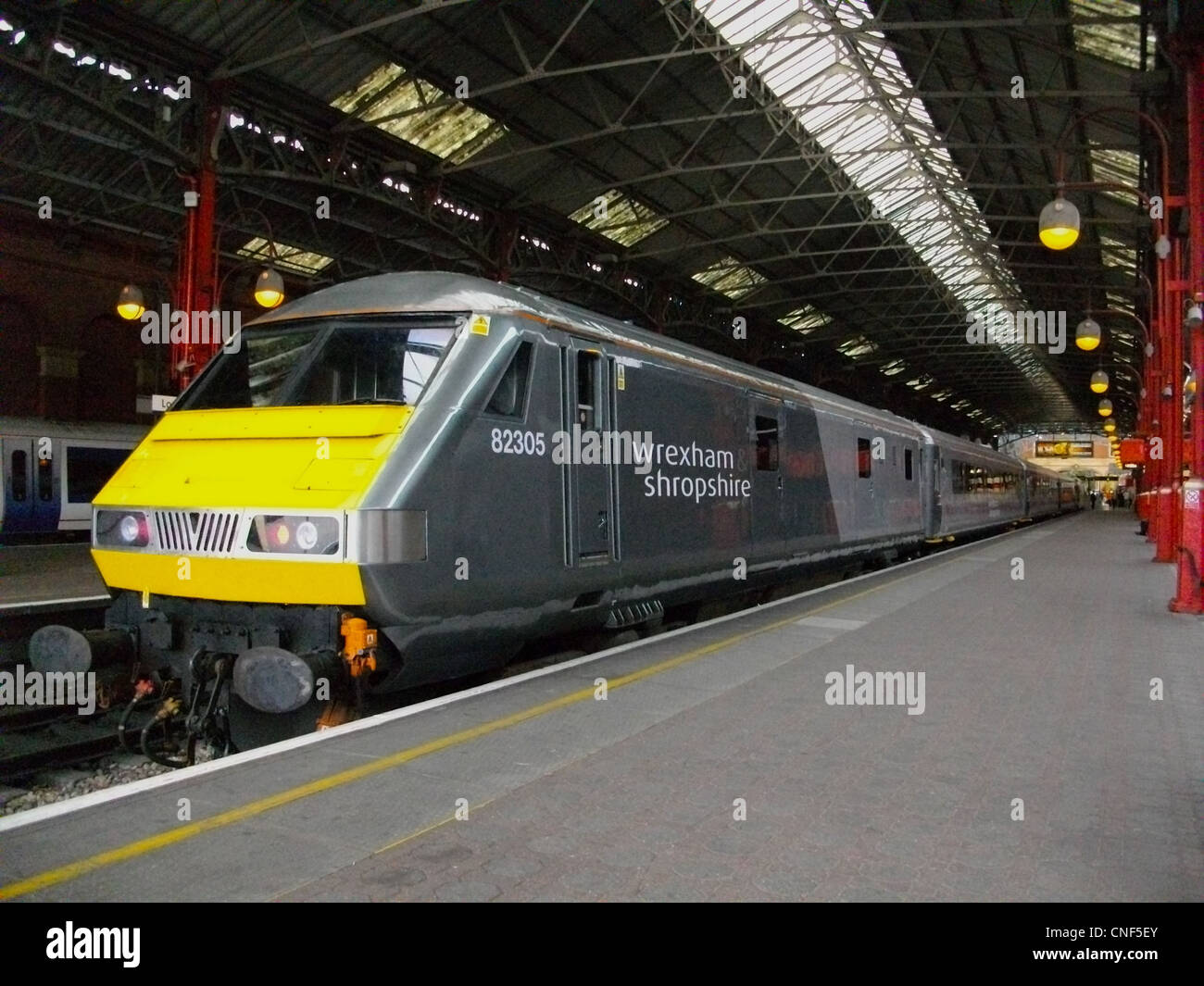The first refurbished train for Wrexham & Shropshire stands at London ...