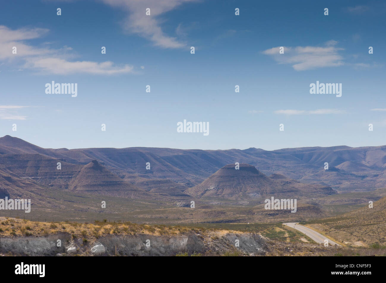 scenic view of the purple buttes in Guadalupe Mountains National Parks ...