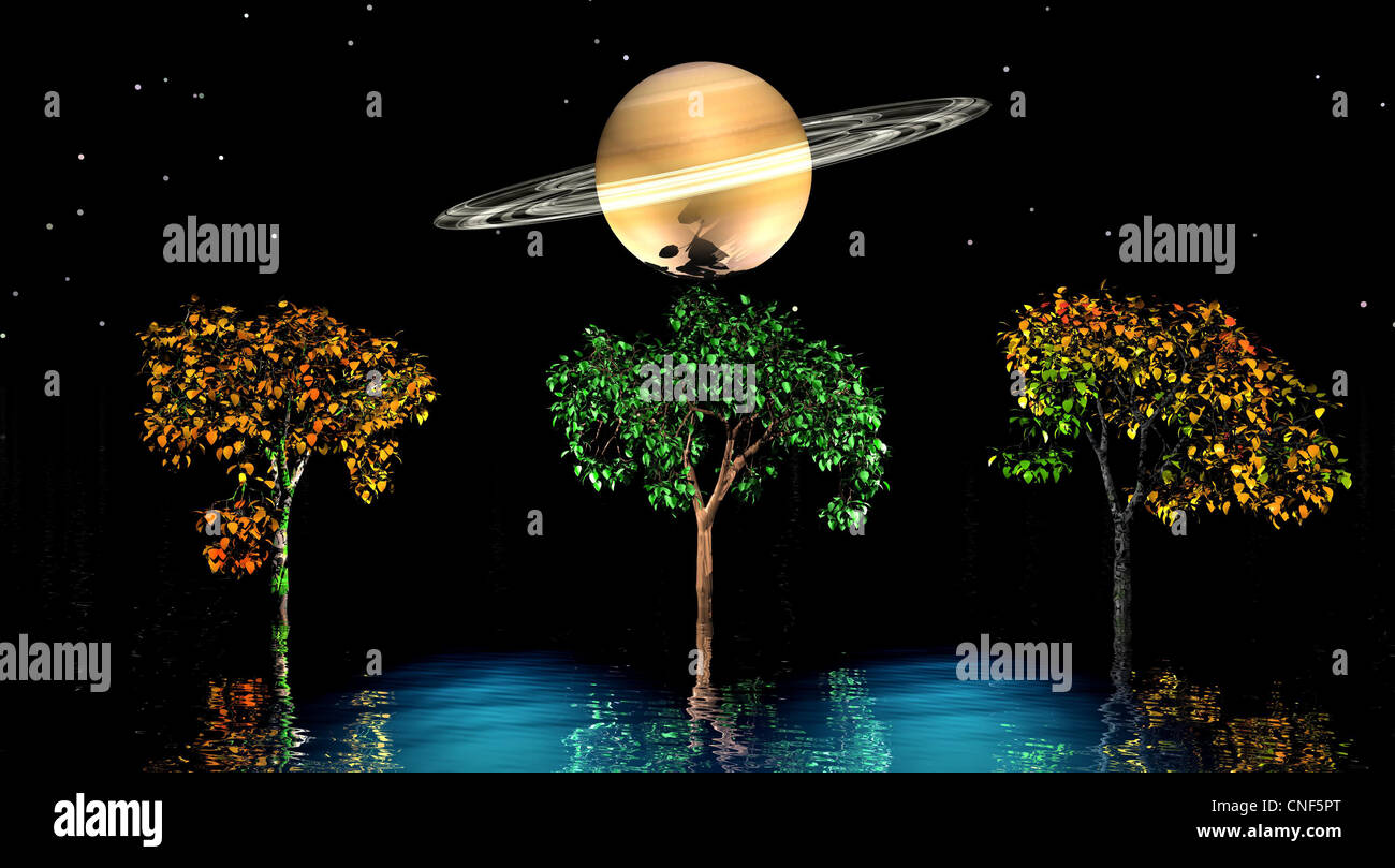 Saturn planet tree hi-res stock photography and images - Alamy