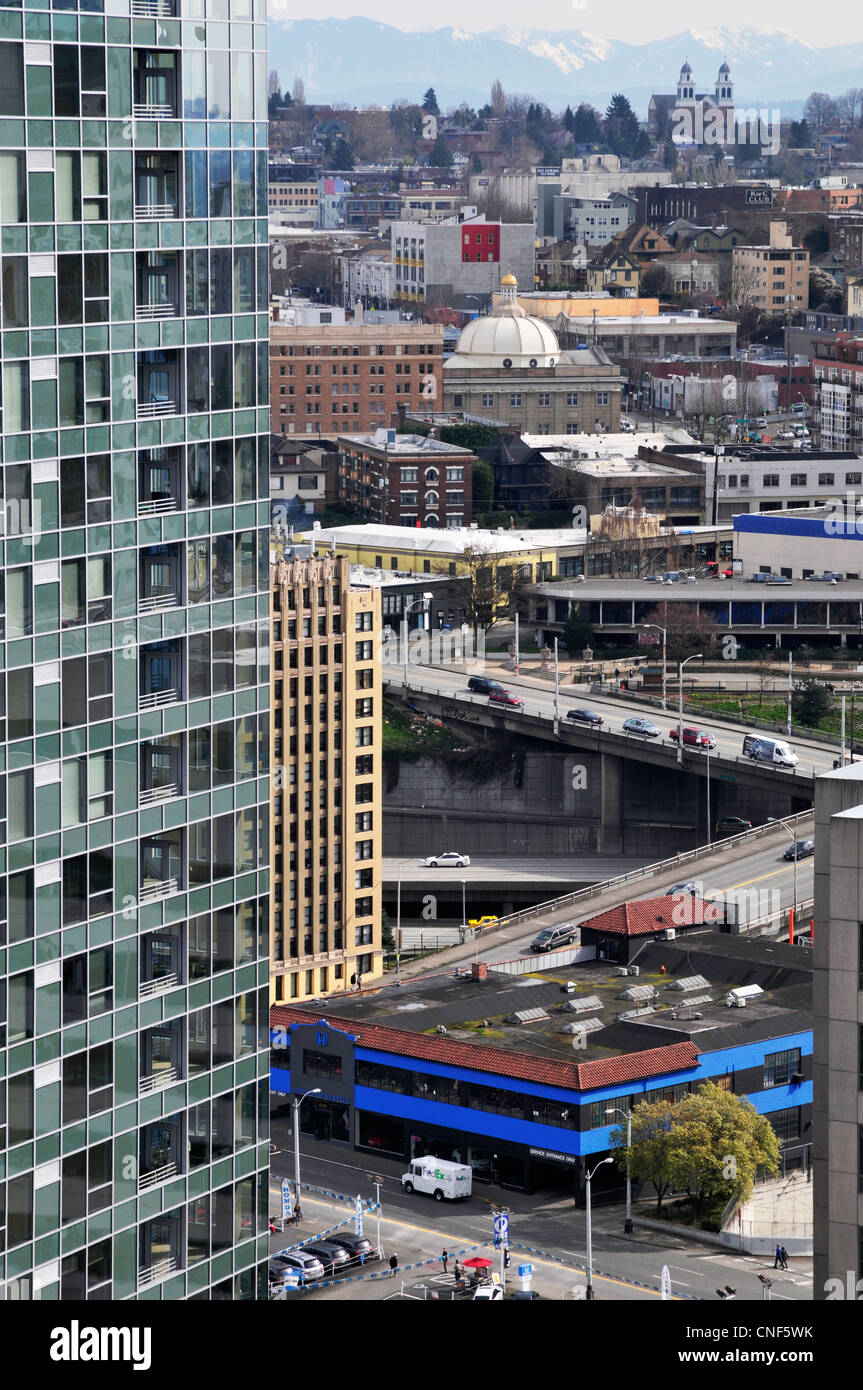 View of Seattle's Denny Triangle, Seattle,Washington, USA Stock Photo ...