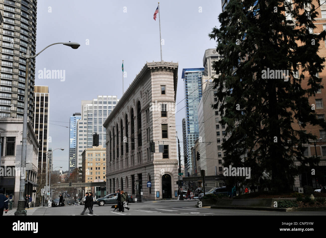 Horizontal image of Seattle's Flatiron in downtown, Seattle, Washington ...