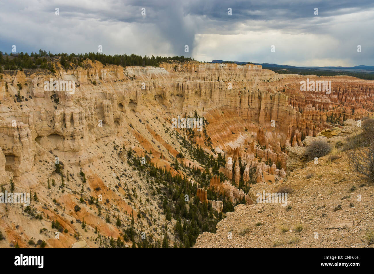 canyon and hoodoos of Fairyland Point at Bryce National Park, Utah, USA ...