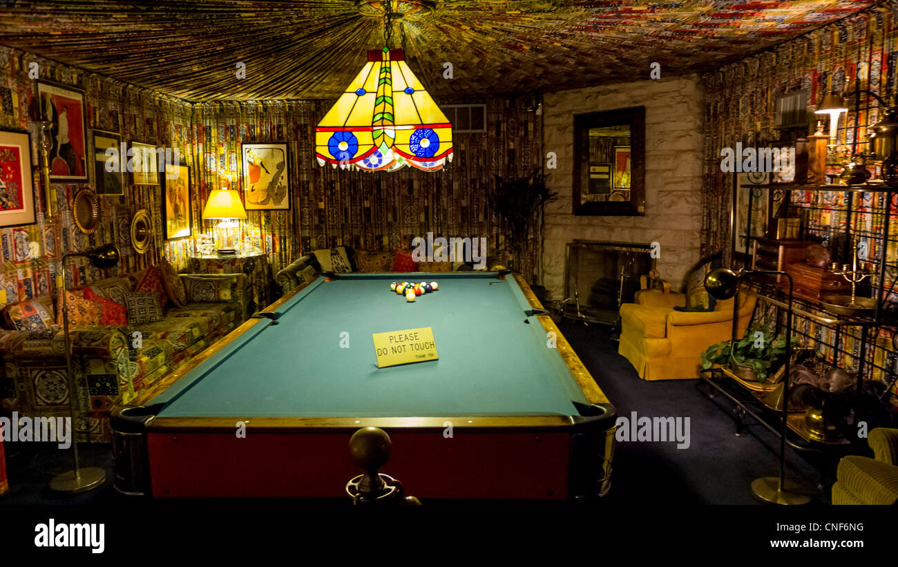 Elvis Presley's home and museum Graceland, the pool-room Stock Photo ...