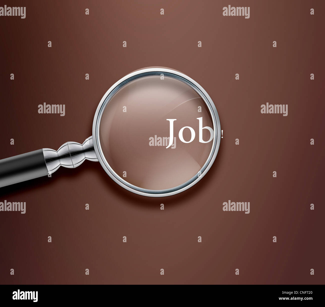 Magnifying glass with Job word on Brown background Stock Photo - Alamy