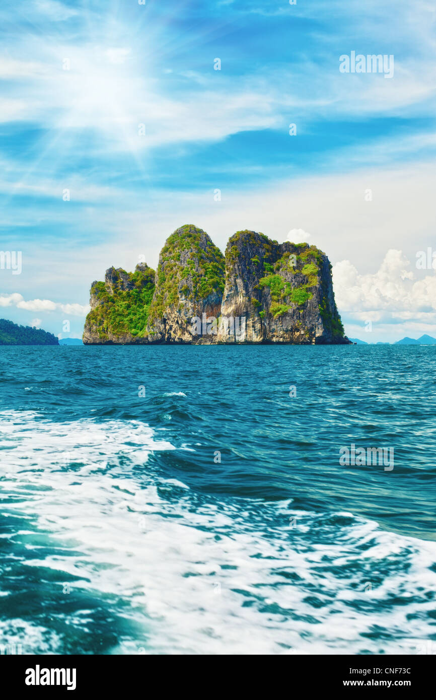 tall cliff with trees at Andaman Sea, Thailand Stock Photo - Alamy