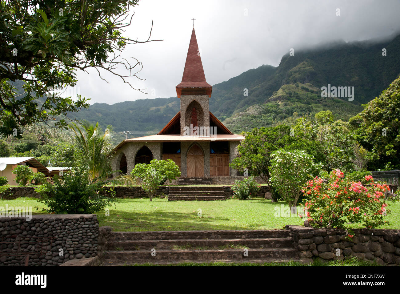 Marquises French Polynesia Pacific Hiva Oa Church Catholic Tahuata ...