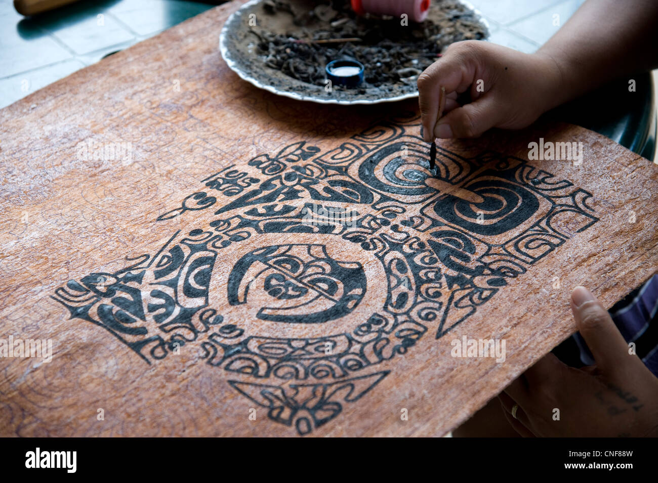 Marquises French Polynesia Pacific Ua Pou Hakahau craft Stock Photo - Alamy