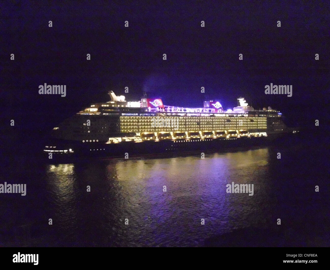 The Disney Fantasy cruise ship departs from Bremerhaven for its sea ...