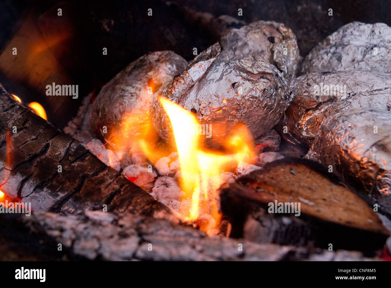 Potatoes on an open fire Stock Photo - Alamy