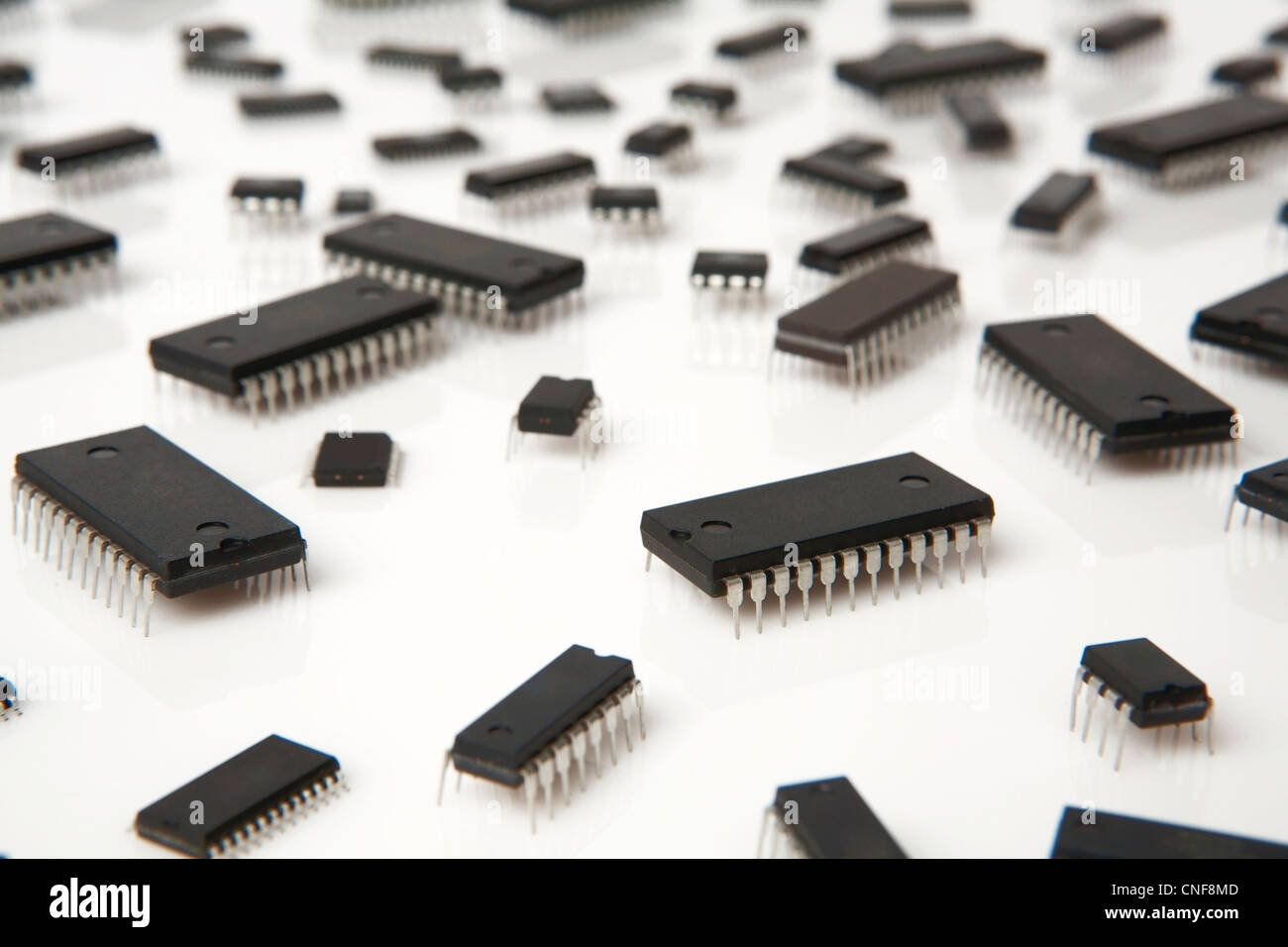 many computer chips on a white background Stock Photo - Alamy