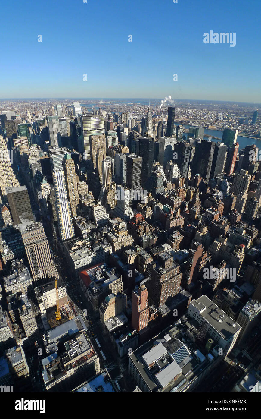 Manhattan New York USA aerial view from Empire State building Stock ...