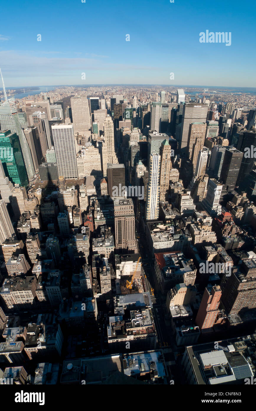 Manhattan New York USA aerial view from Empire State building Stock ...