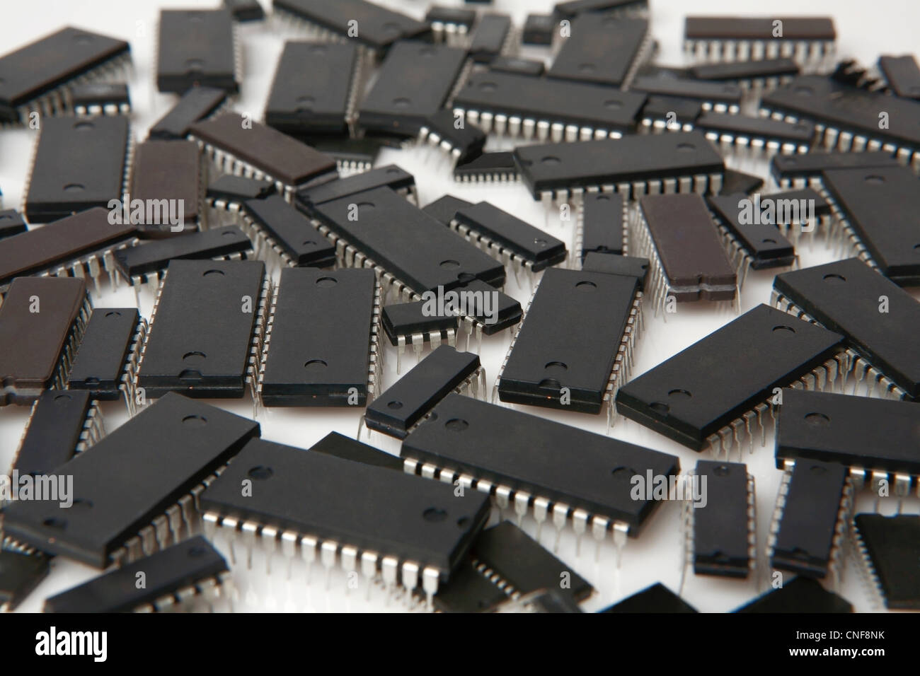 many computer chips on a white background Stock Photo - Alamy