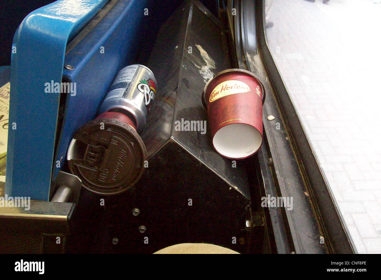 Trash rubbish on bus hi-res stock photography and images - Alamy