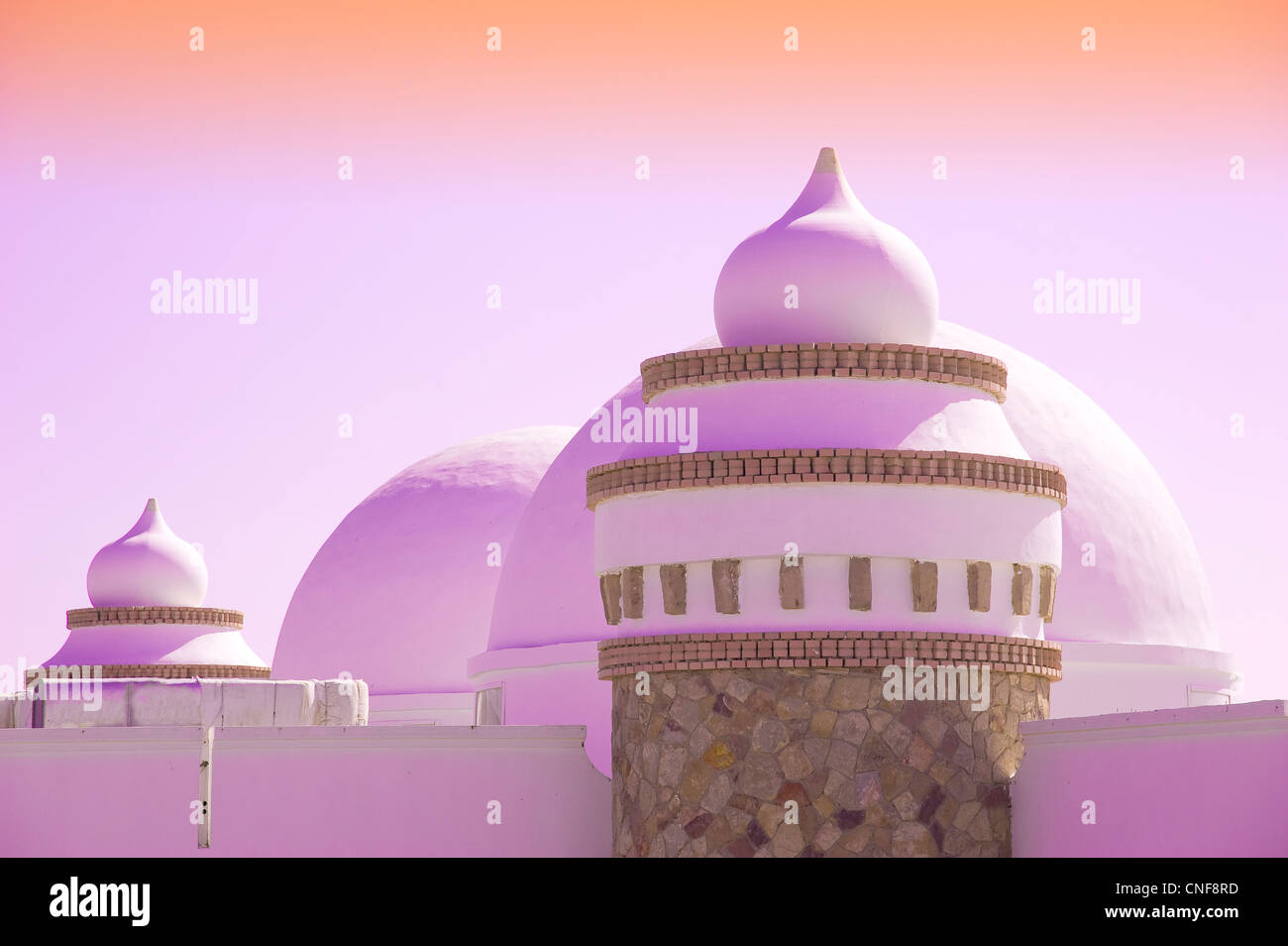 Architecture exotic building middle east on blue sky desert region ...