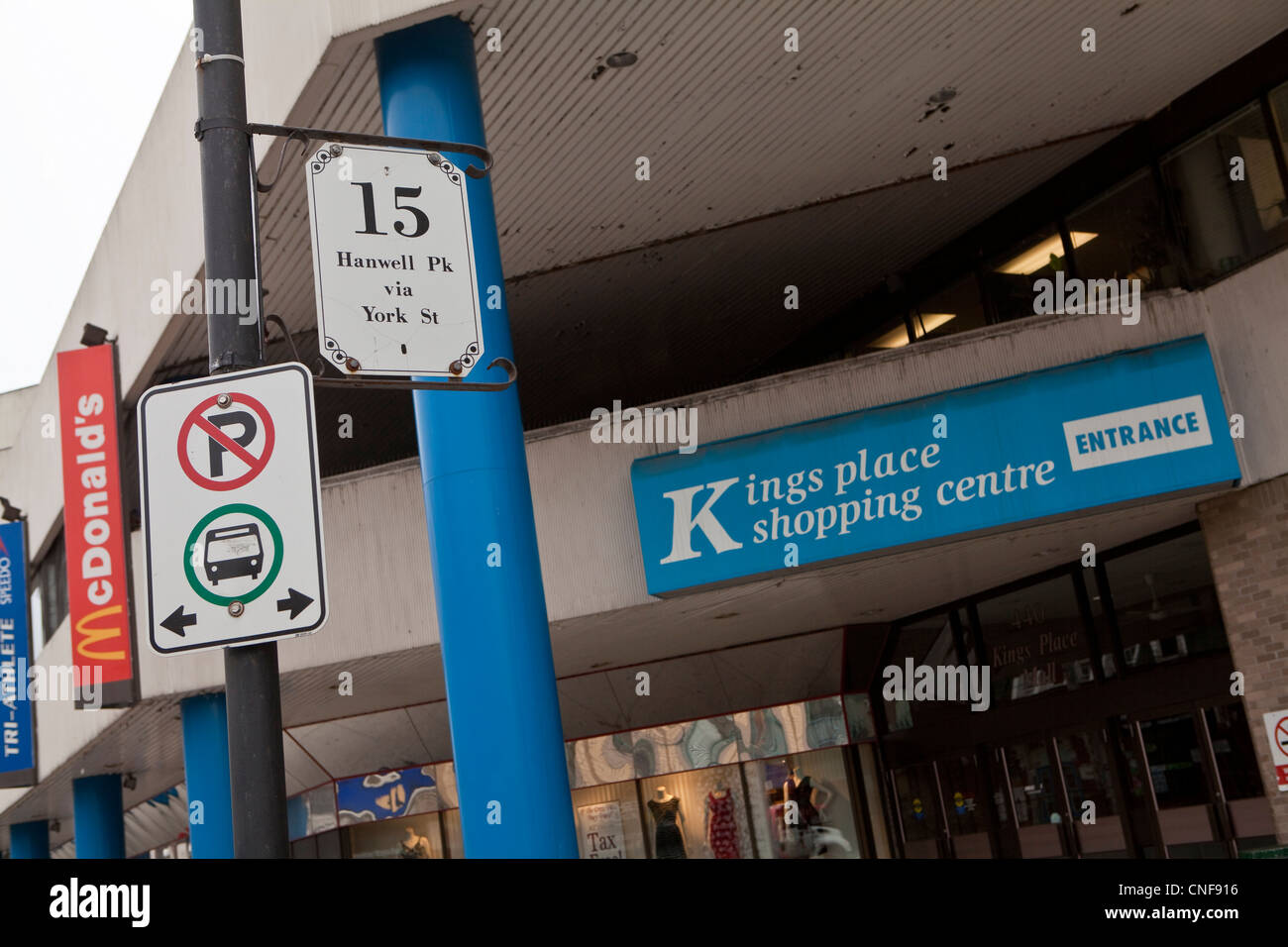 Fredericton Transit bus stop is pictured in front of Kings place mall ...